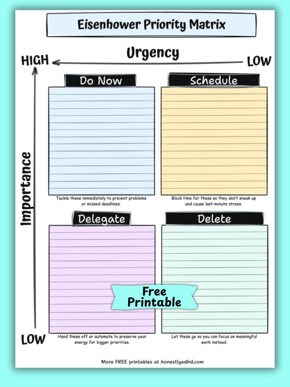 The Best ADHD Priority Matrix + Free Printables - Honestly ADHD