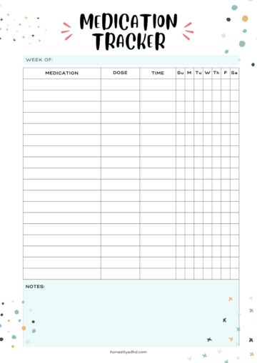 Free ADHD Medication Tracker: Log Symptoms and Meds - Honestly ADHD