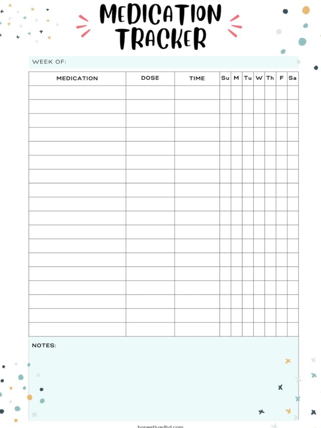 Free ADHD Medication Tracker: Log Symptoms and Meds - Honestly ADHD