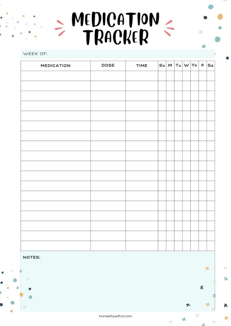 Free ADHD Medication Tracker: Log Symptoms and Meds - Honestly ADHD