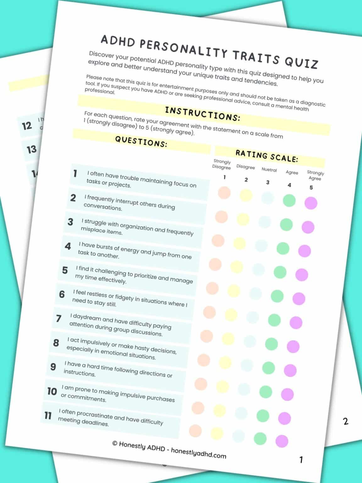 Exploring ADHD Personality Types (Free printable ADHD Quiz) - Honestly ADHD