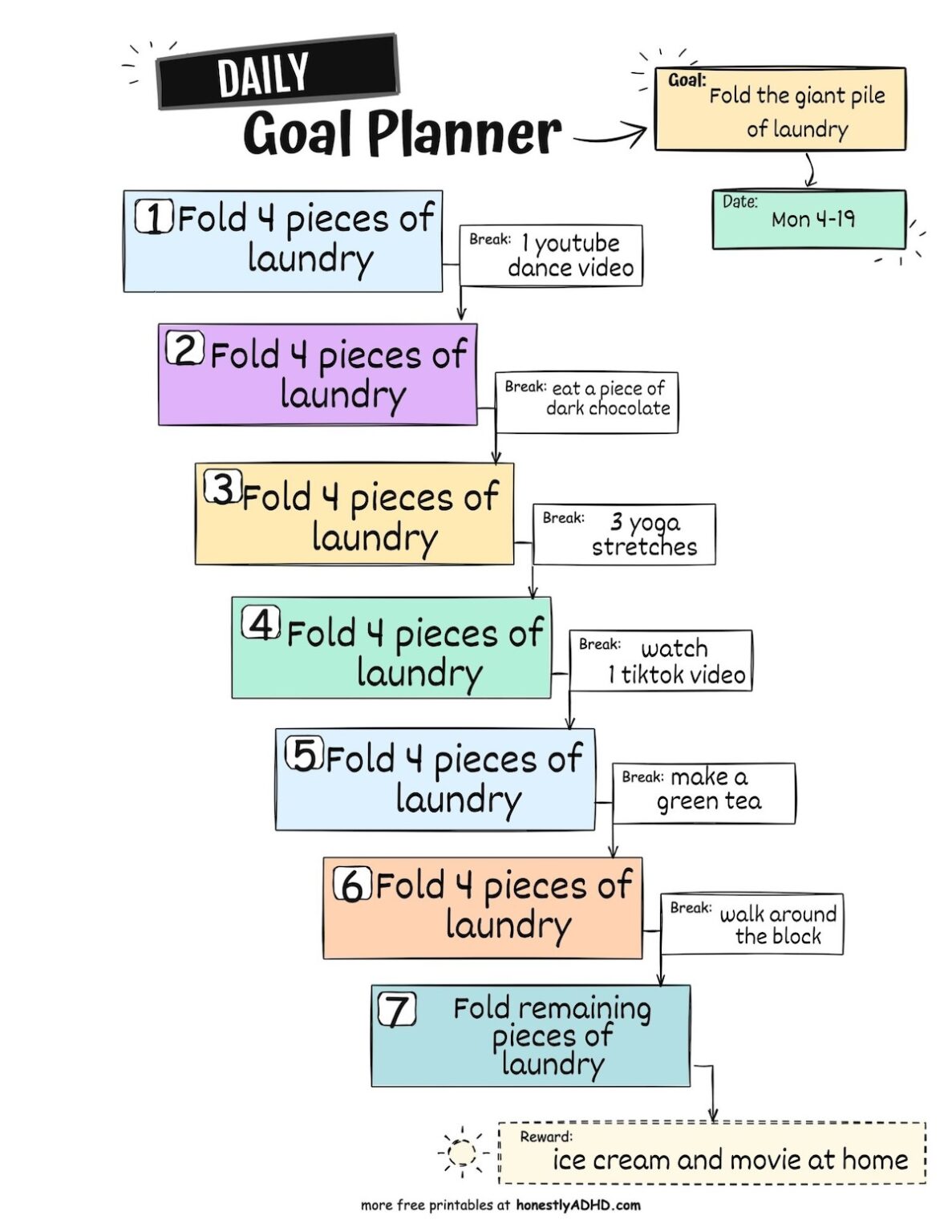 Free ADHD Goal-Setting Worksheets: Easily Break Down Tasks - Honestly ADHD