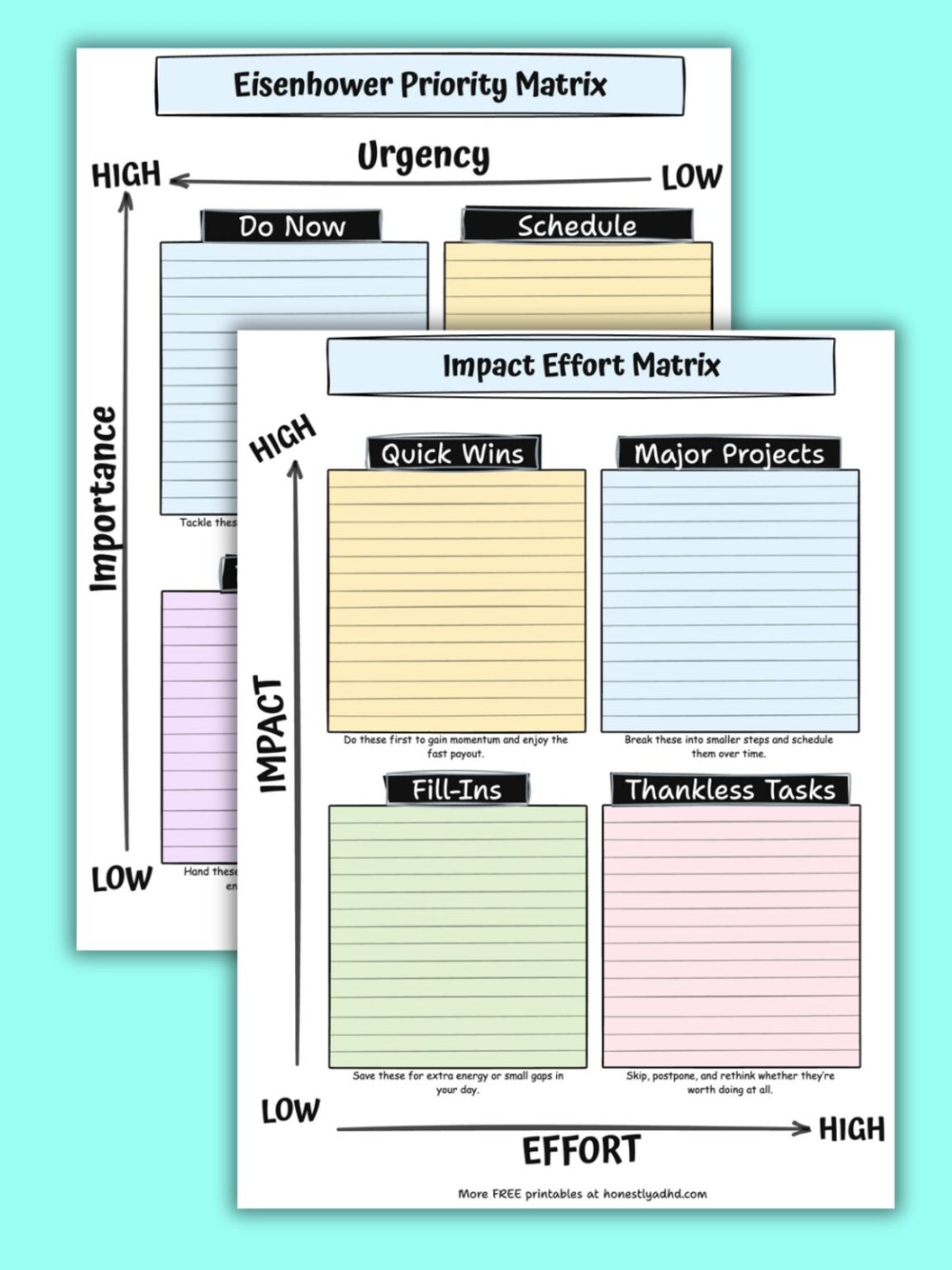 The Best ADHD Priority Matrix + Free Printables - Honestly ADHD