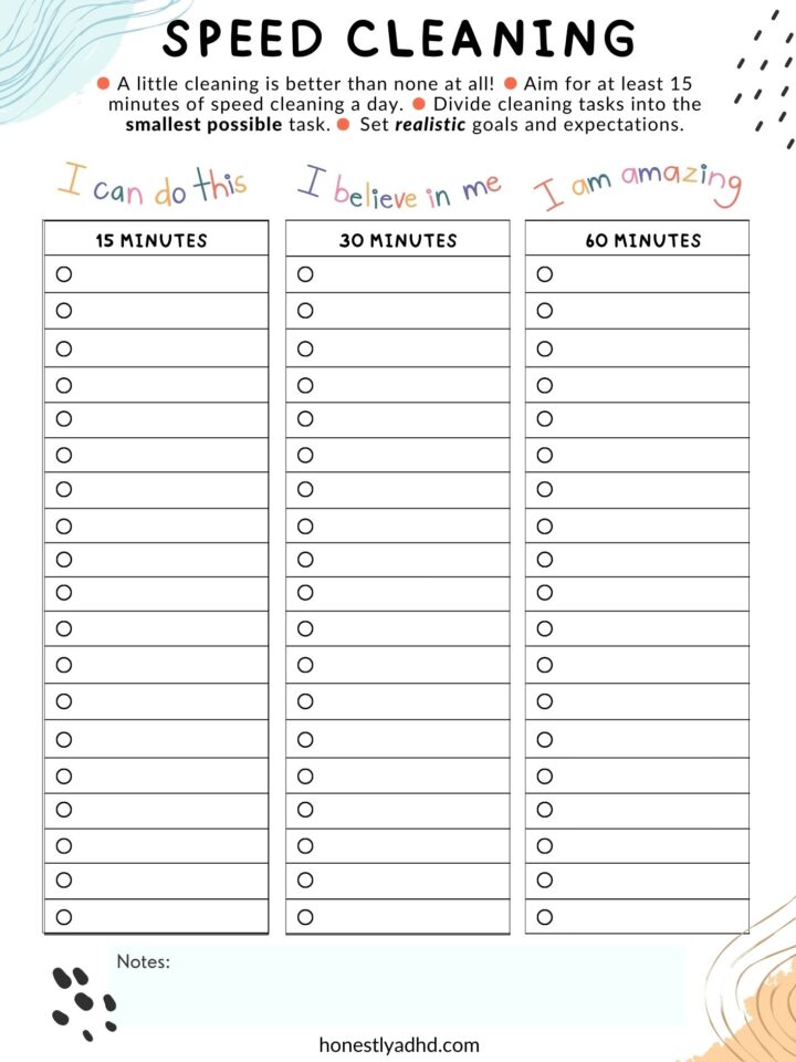 Free ADHD Cleaning Checklist: How to Clean with ADHD - Honestly ADHD