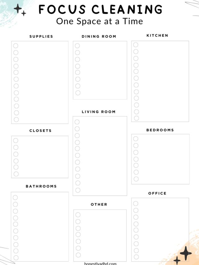 Free ADHD Cleaning Checklist: How to Clean with ADHD - Honestly ADHD