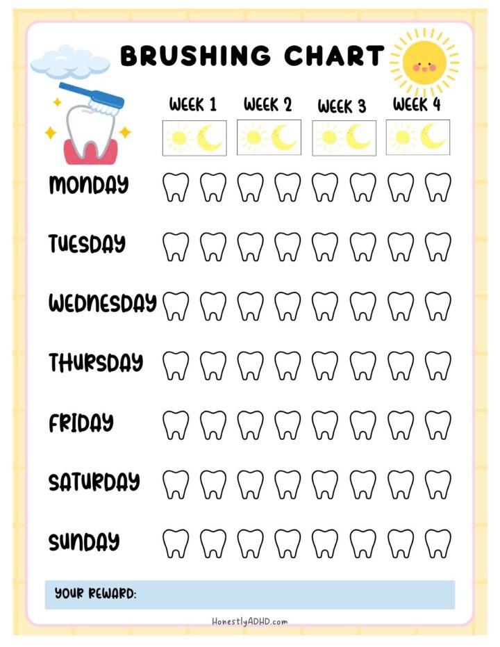 Free Printable Chore Charts for Kids With ADHD - Honestly ADHD