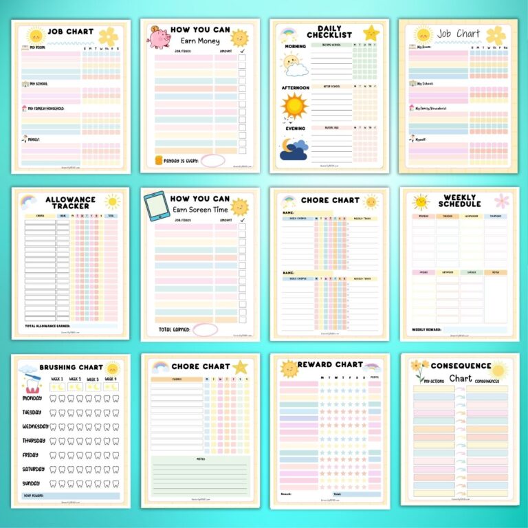 Free Printable Chore Charts for Kids With ADHD - Honestly ADHD